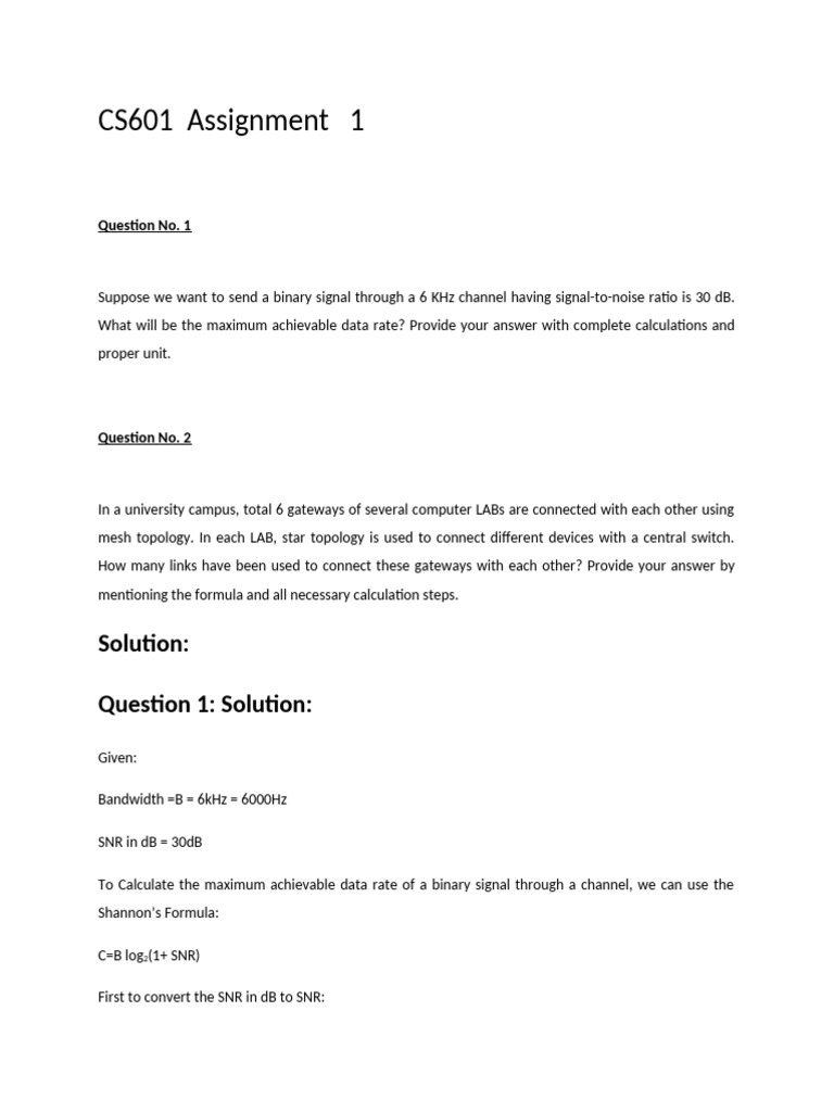 cs601 Solution | PDF | Computers