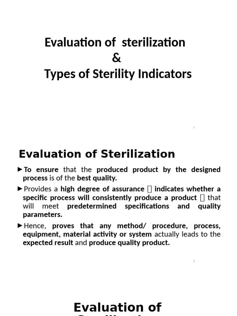 2.2 - 3 Evn, Types of Sterility Indicator | PDF | Sterilization ...