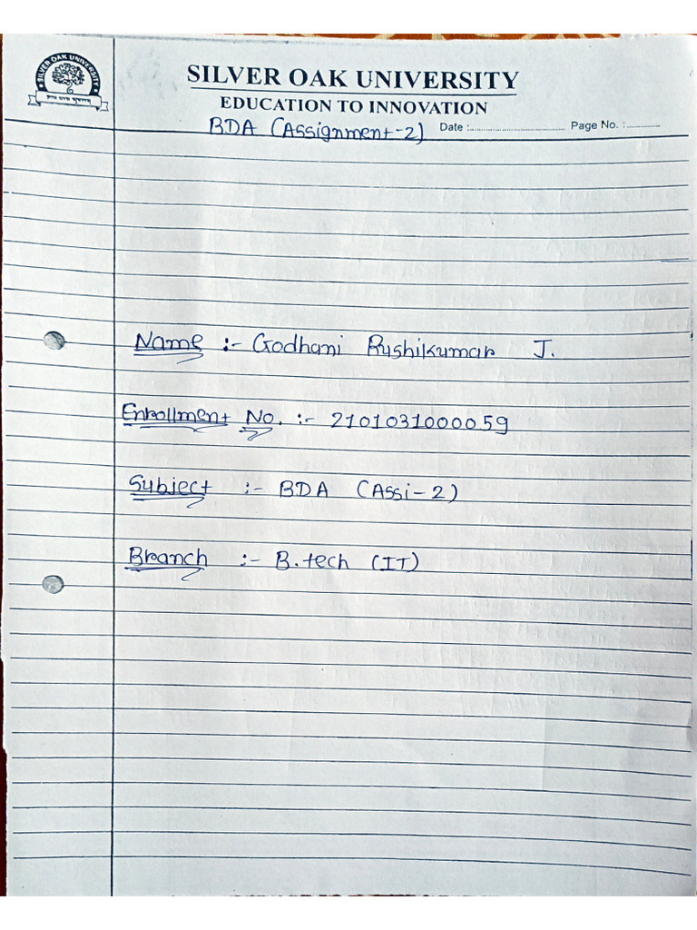 BDA Assignment 2 | PDF