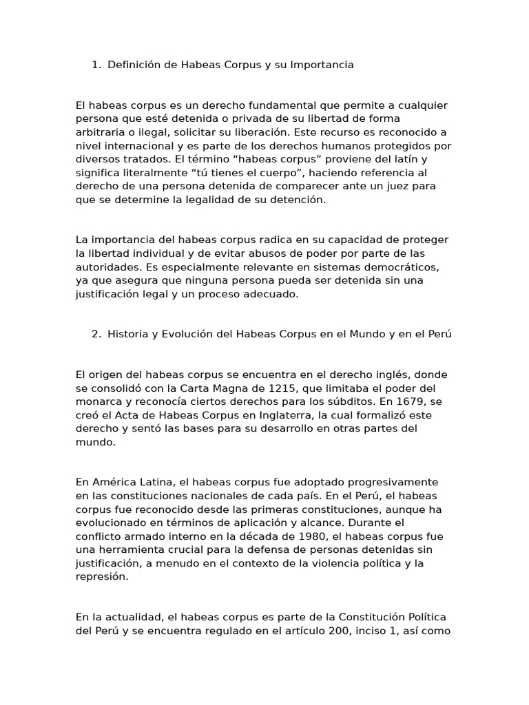 Habeas Corpus | PDF | Habeas corpus | Ley Pública