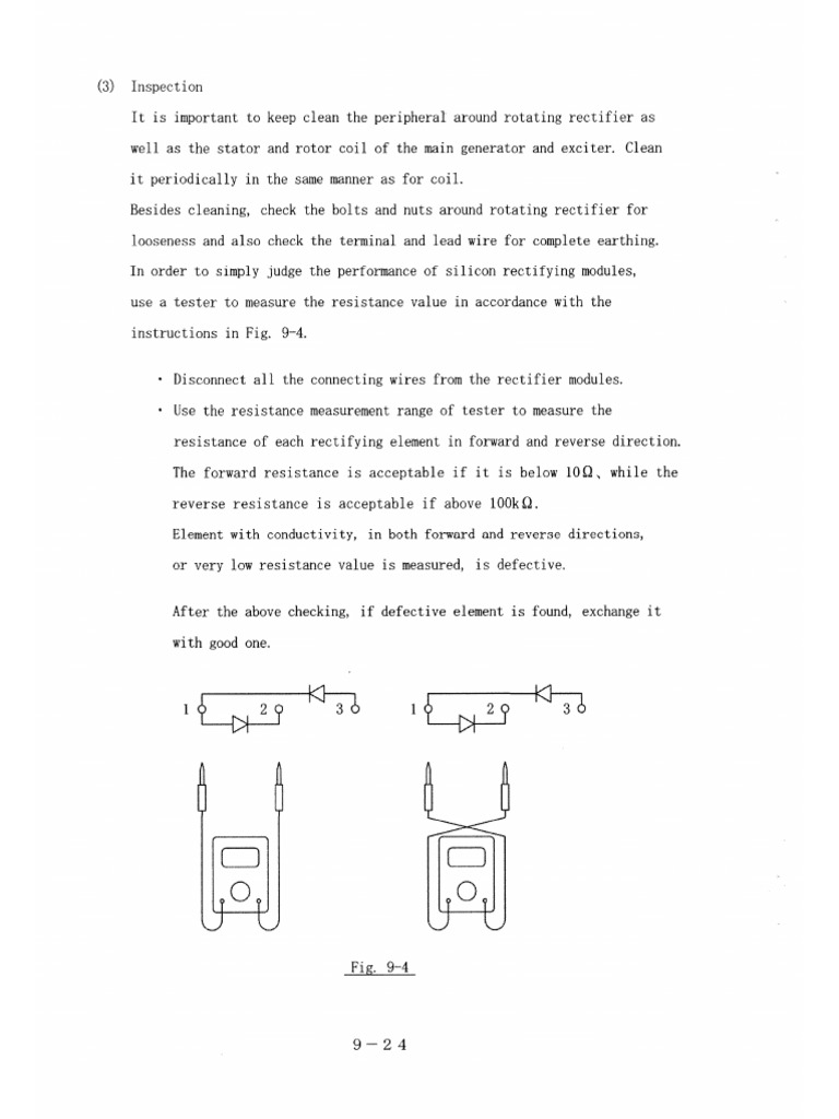 Diode Testing of Brushless Alternator PDF | PDF
