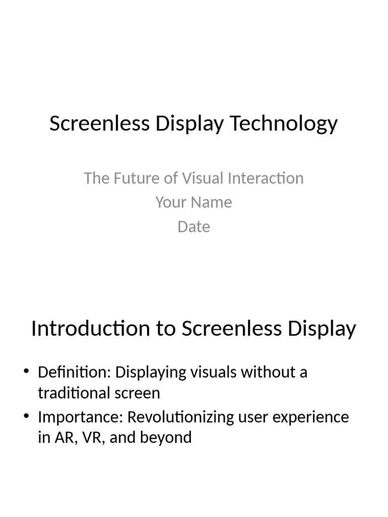 Screenless Display Technology Presentation | PDF | Business | Art