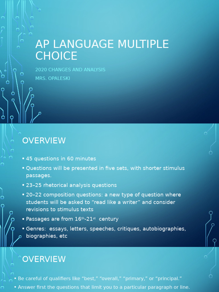 AP Language MC Analysis | PDF | Citation | Question