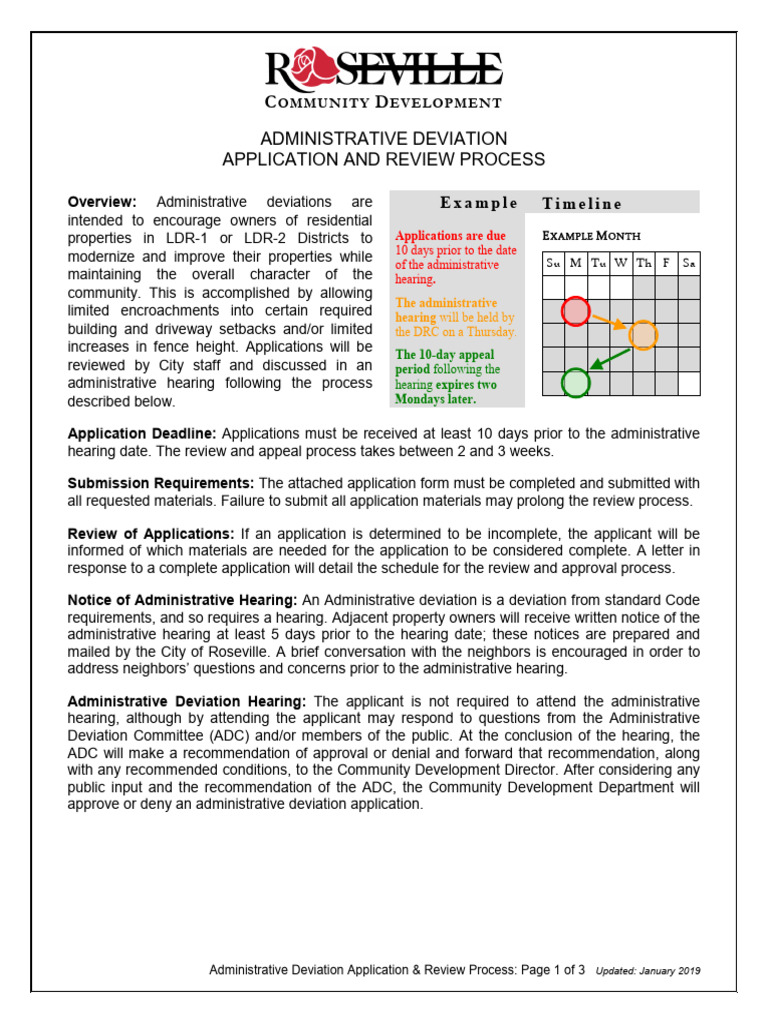 Administrative Deviation Application Guide | PDF