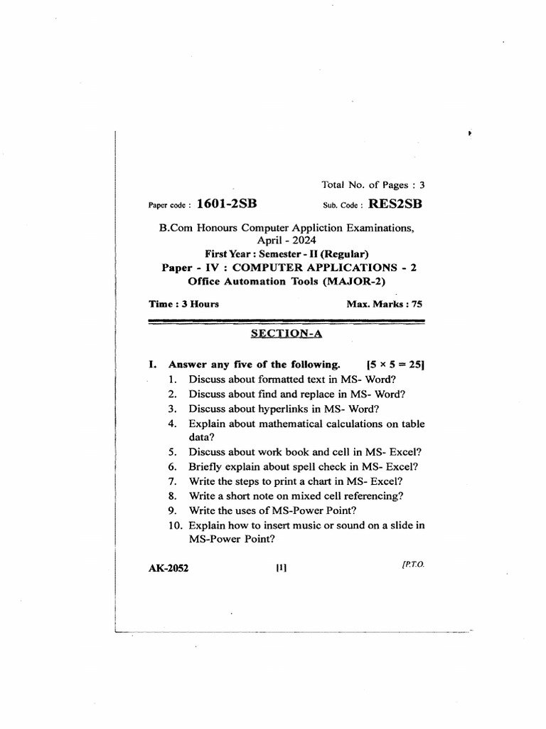 Office Automation Tools (CA) | PDF | Microsoft Excel | Microsoft Word