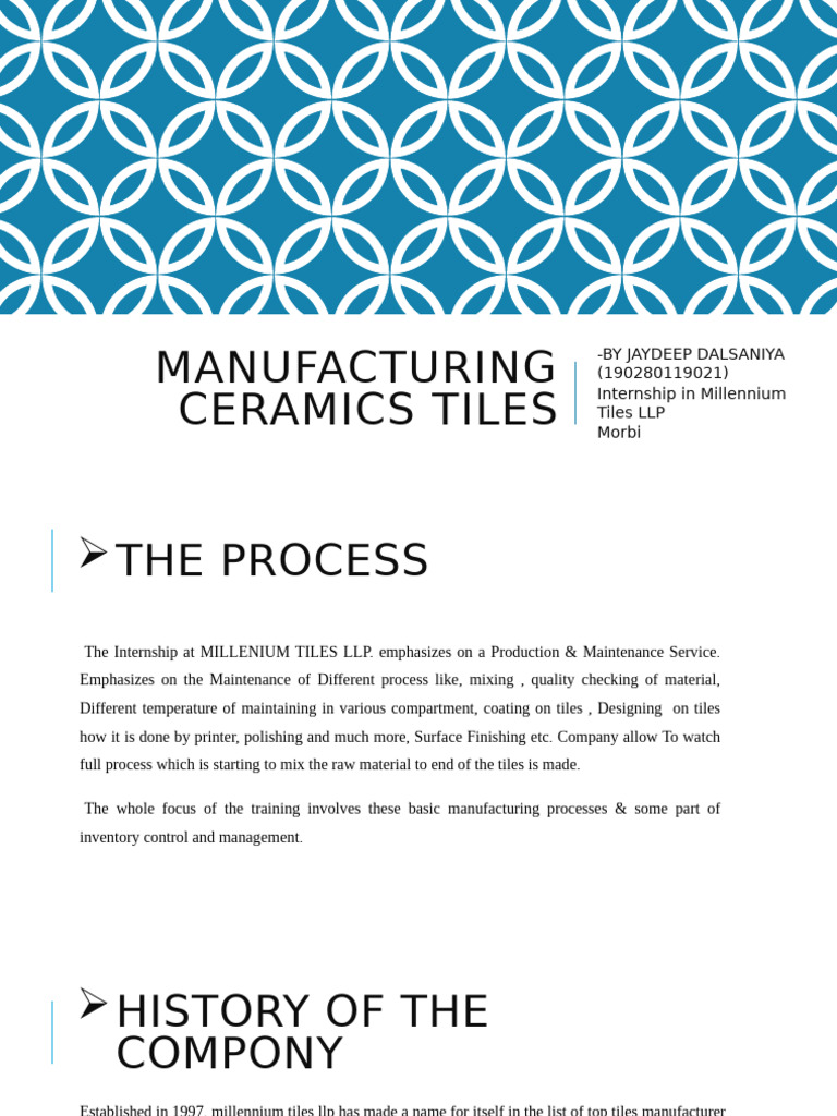 Jaydeep Group: Tiles Manufacturing Process | PDF | Ceramics | Tile