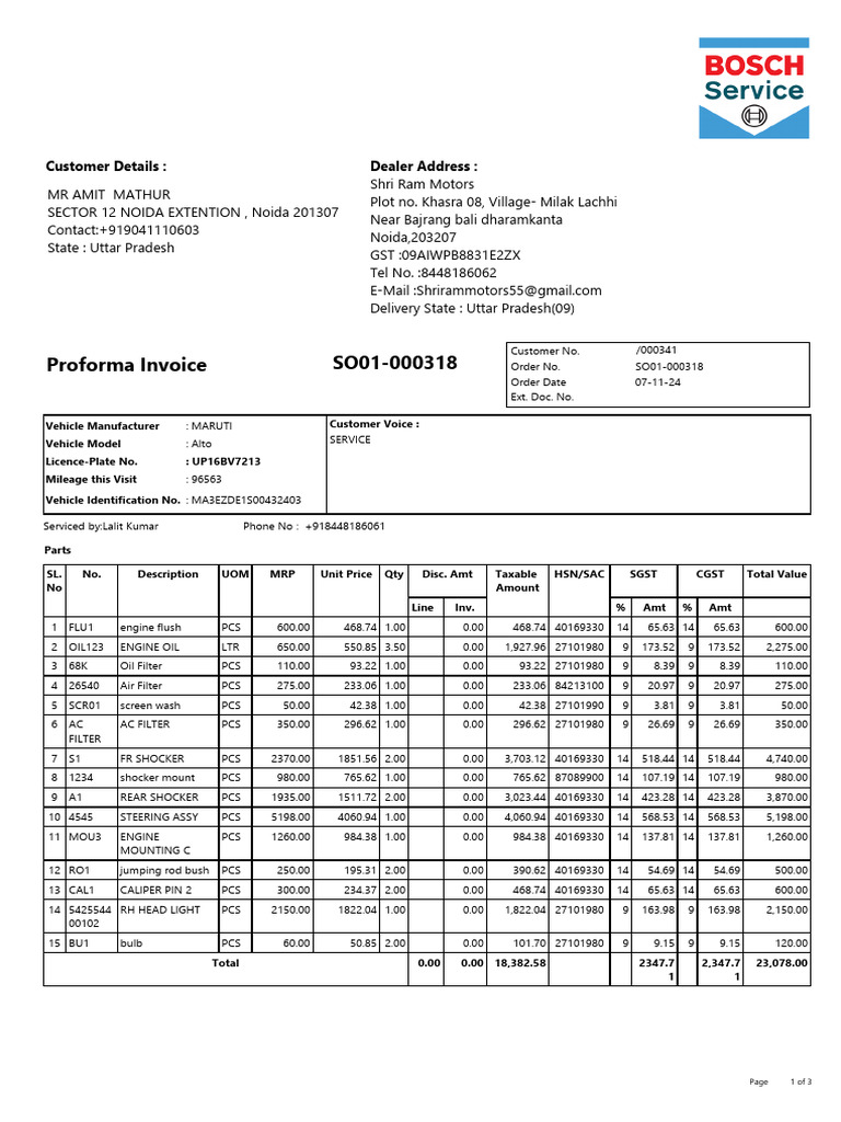 BO in Sales - Proforma Invoice | PDF | Accounts Payable | Land Vehicles