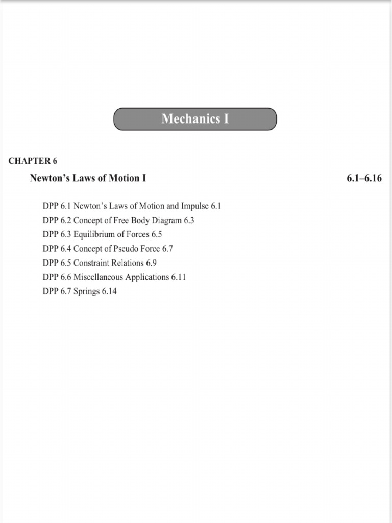 Newton's Laws of Motion (Without Friction) DPP | PDF