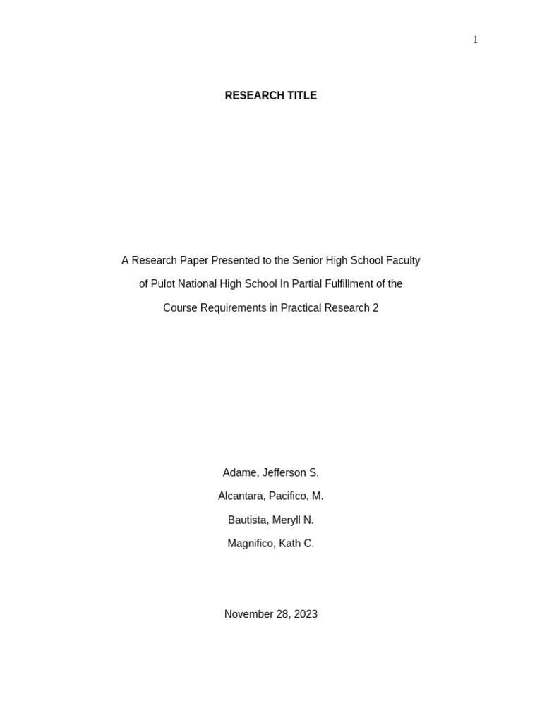 PR2 Research Paper Template | PDF | Questionnaire | Data