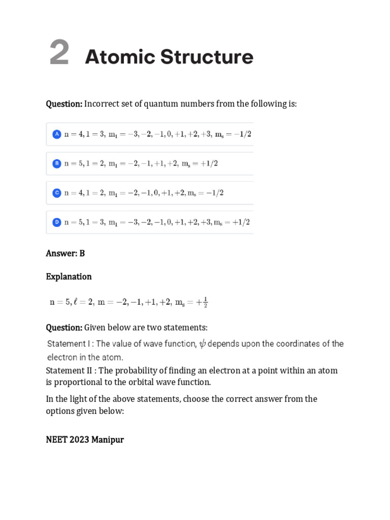 2 Atomic Structure Pdf Atomic Orbital Electron