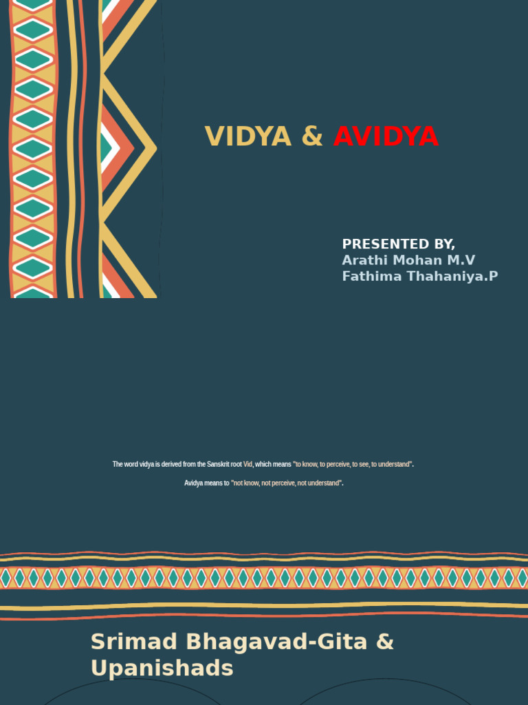 1 Avidya and Vidya | PDF | Moksha | Upanishads