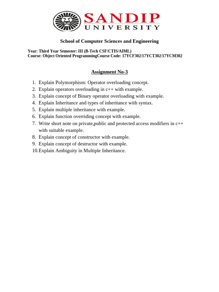 Object Oriented Programming Assignment Guide | PDF | Computers