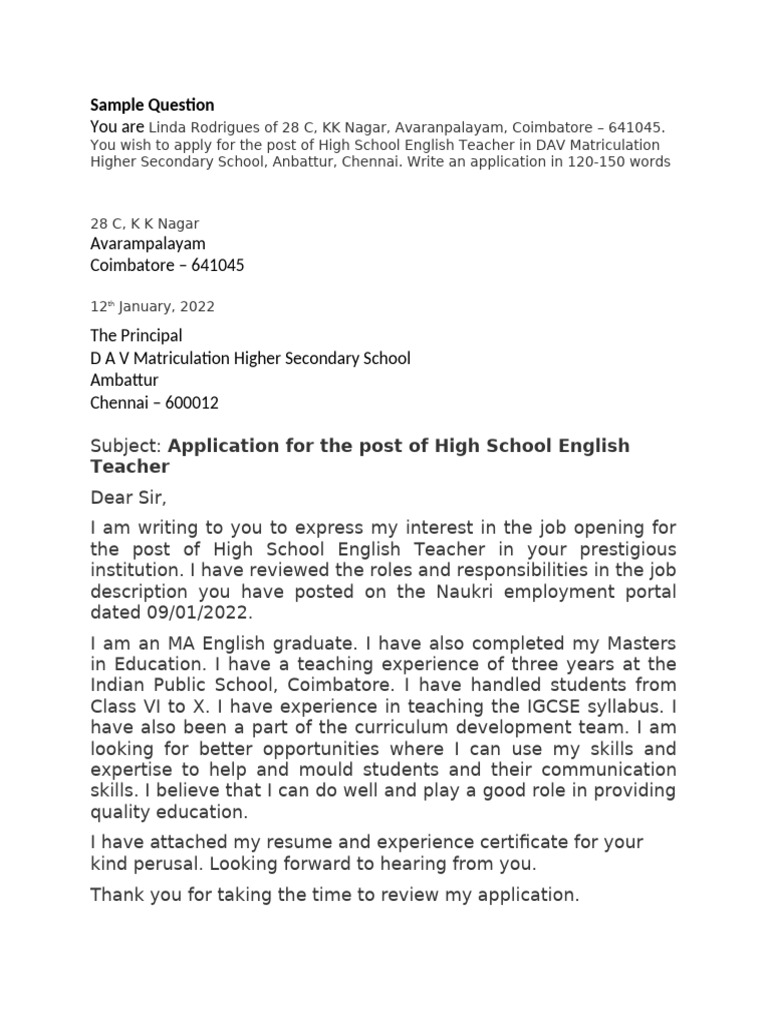 Sample Letter | PDF | Qualifications | Educational Stages