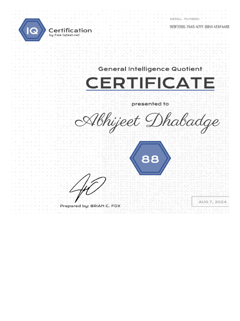 Free Iqtest - Net Cert Print - Asp Cid 189F3986 7445 47FF 8841 ...