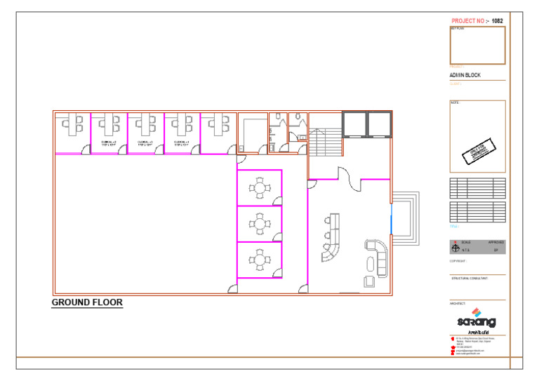 1082 - Admin Block - Ground Floor Plan | PDF | Design | Drawing