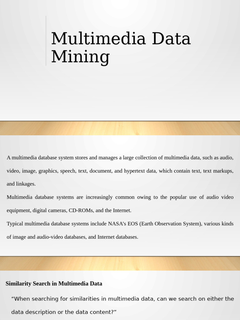 Mining Multimedia Data Bases | PDF | Information Retrieval | Databases