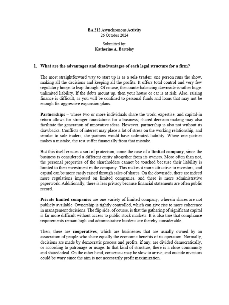 KAB - BA 212 Asynchronous Activity | PDF | Taxes | Partnership