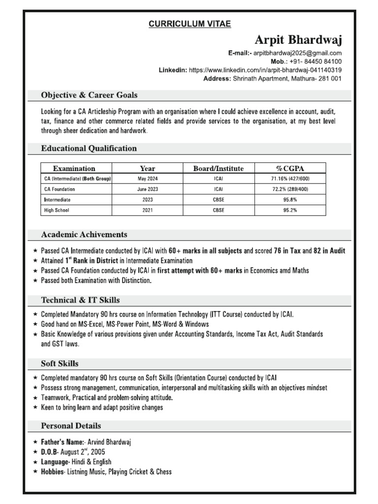 Resume - Arpit Bhardwaj | PDF