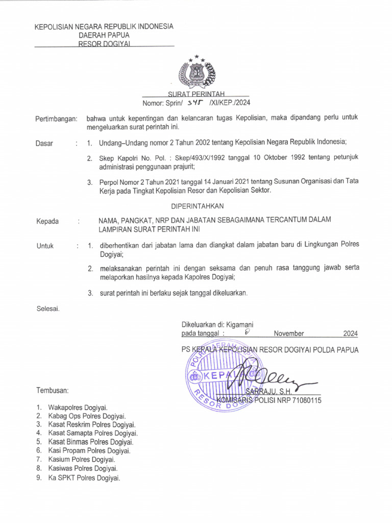 Sprin Penempatan November | PDF