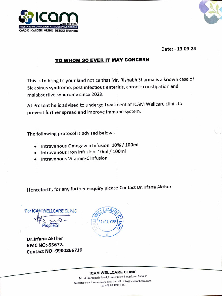 MR - Rishabh Sharma Medical Letter | PDF | Science & Mathematics