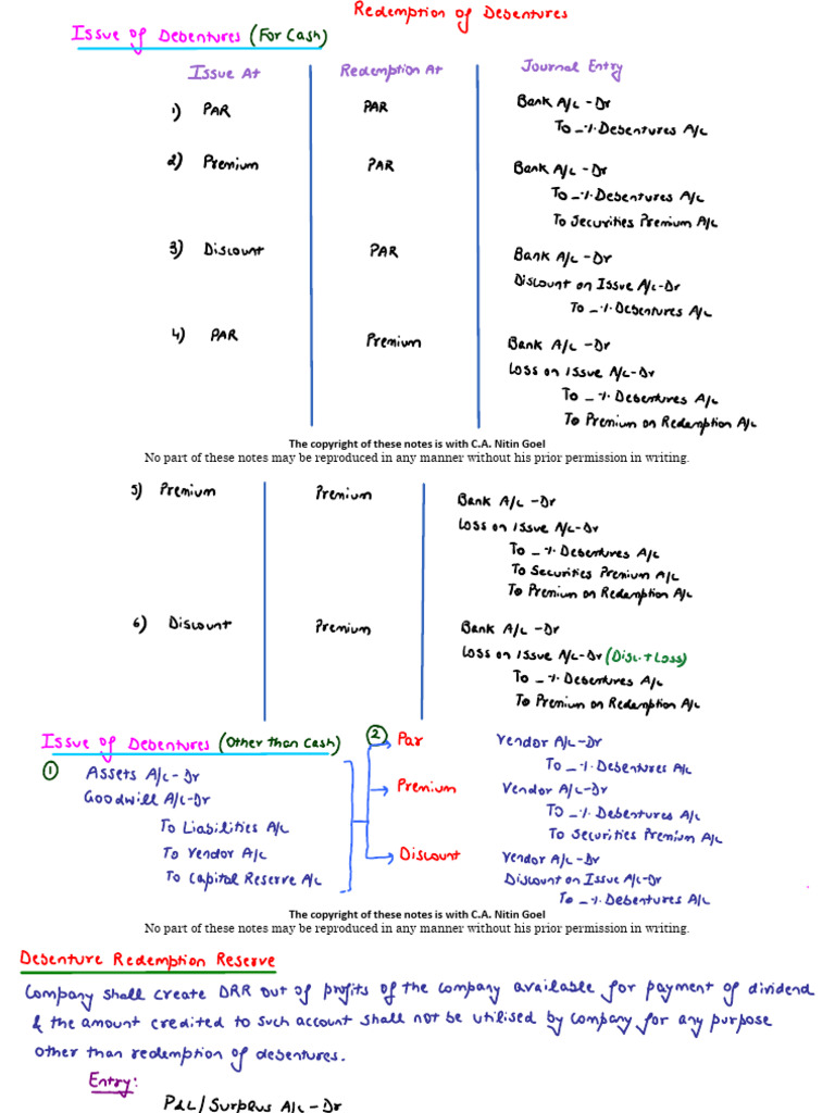 Redemption Of Debentures Pdf