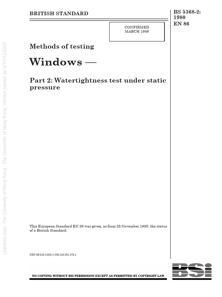 BS 5368-2-1980 | PDF | Window | Glasses