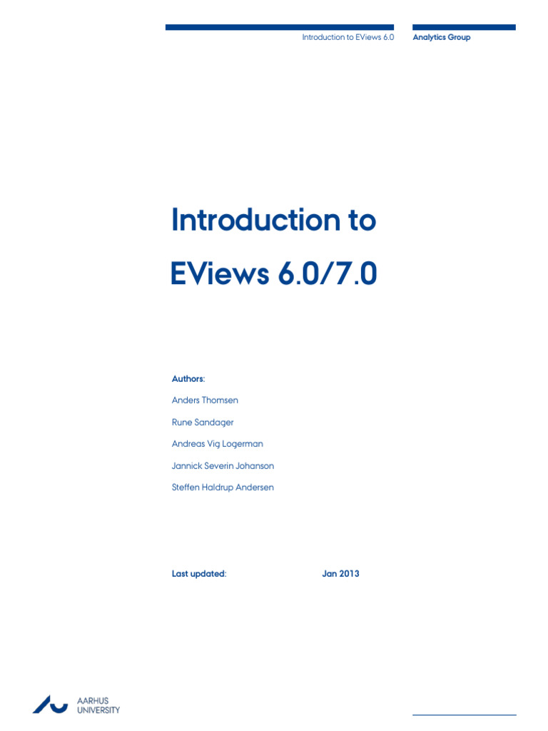Eviews 7.0 Manual | PDF