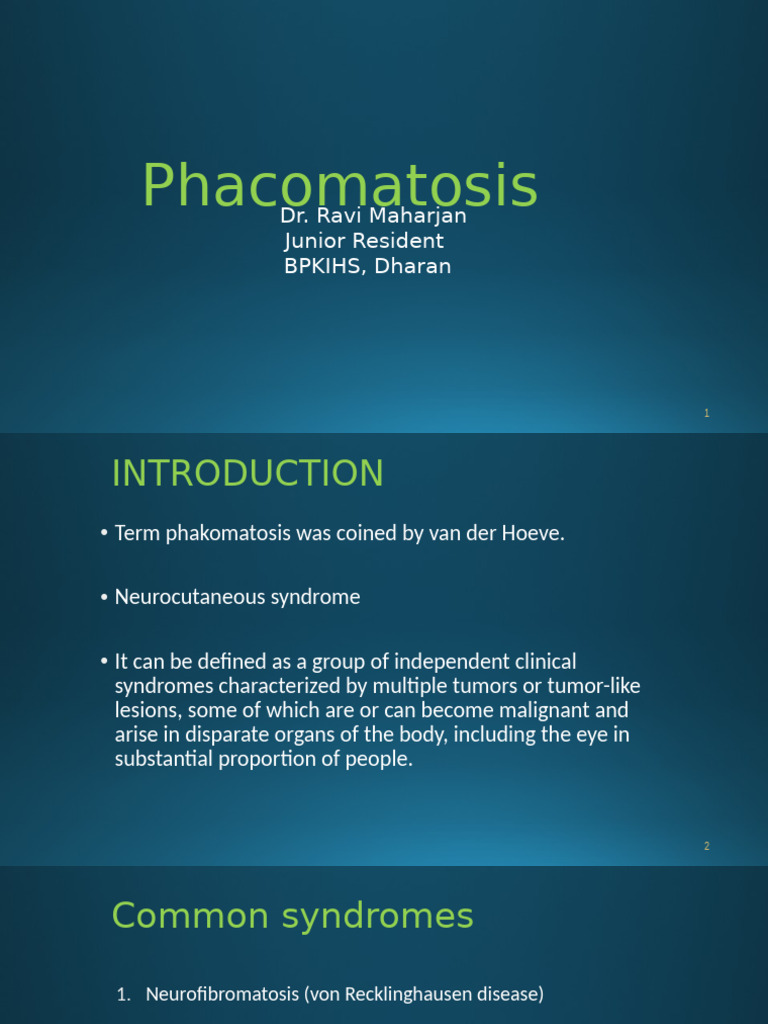 Phakomatosis | PDF | Human Diseases And Disorders | Nervous System