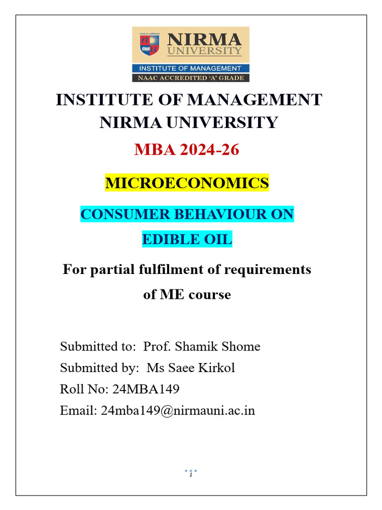 24MBA149 SAEE KIRKOL EDIBLE OIL Analysis | PDF | Palm Oil | Demand