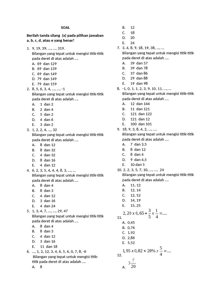 SOAL TIU Dan Pembahasan | PDF