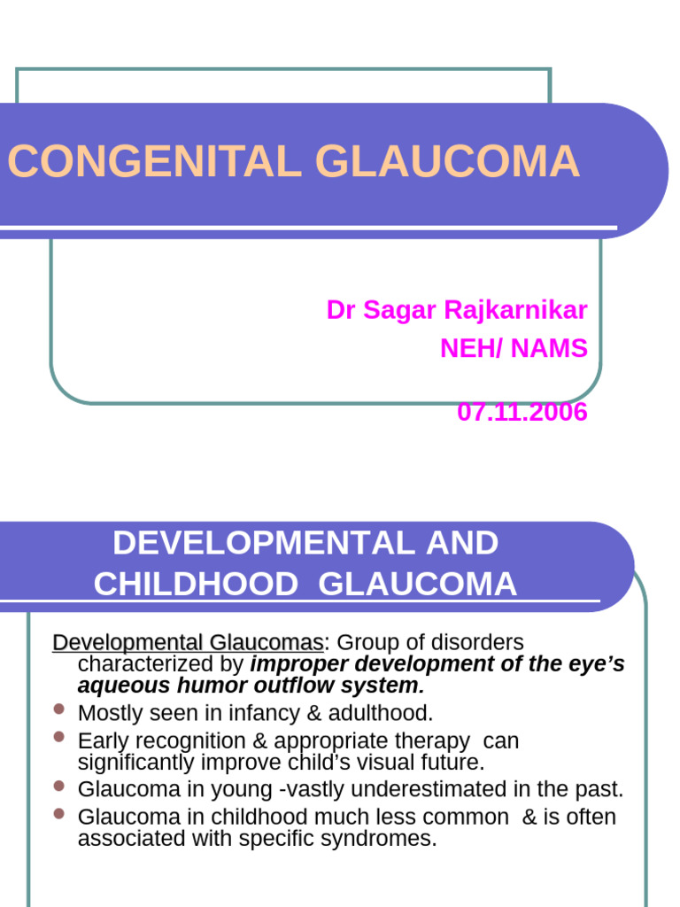 Congenital Glaucoma | PDF | Glaucoma | Ophthalmology