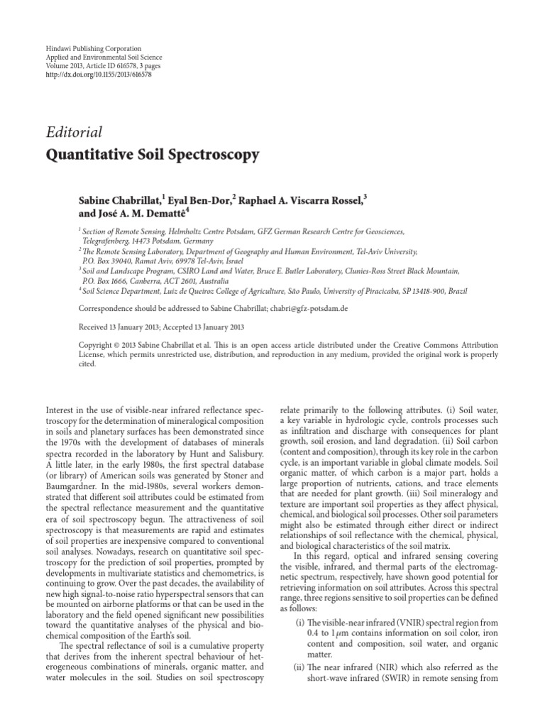 Quantitative Soil Spectros | PDF | Soil | Infrared