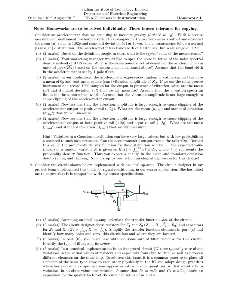 Ee617 2017 HW1 | PDF | Bandwidth (Signal Processing) | Spectral Density