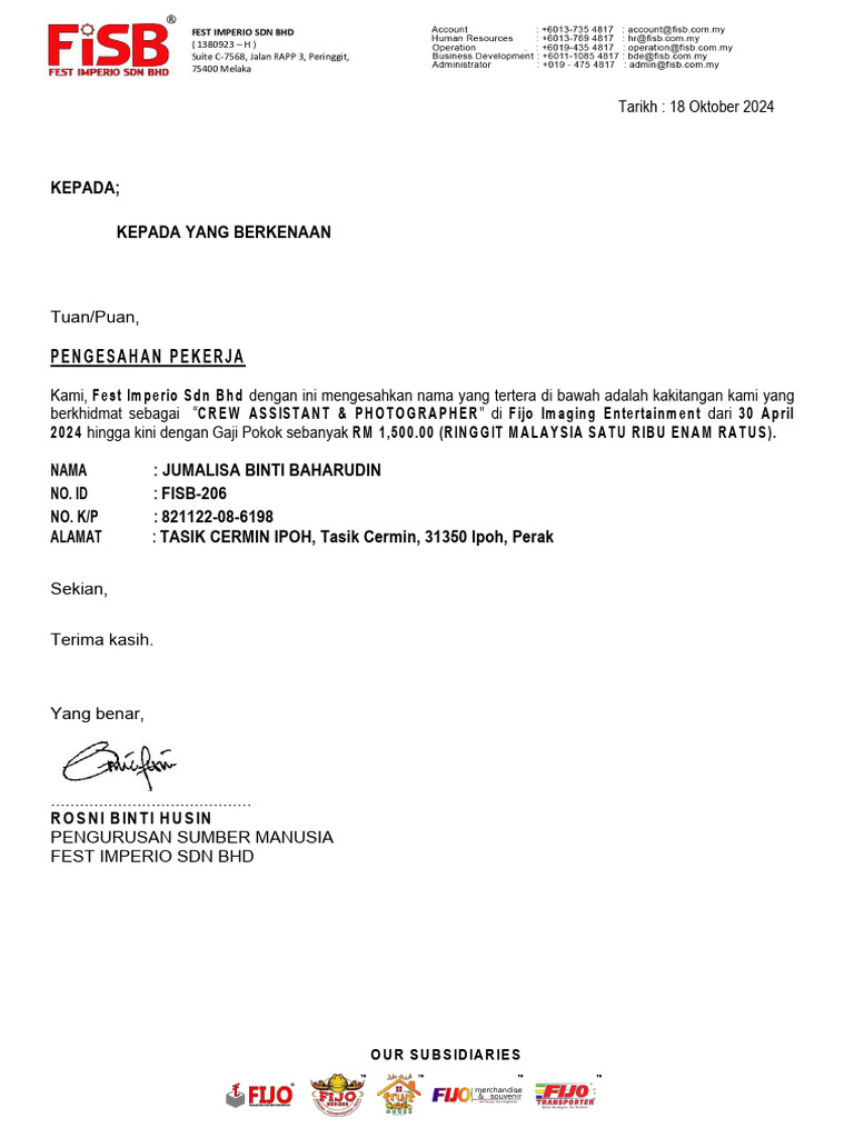 #Surat Pengesahan | PDF