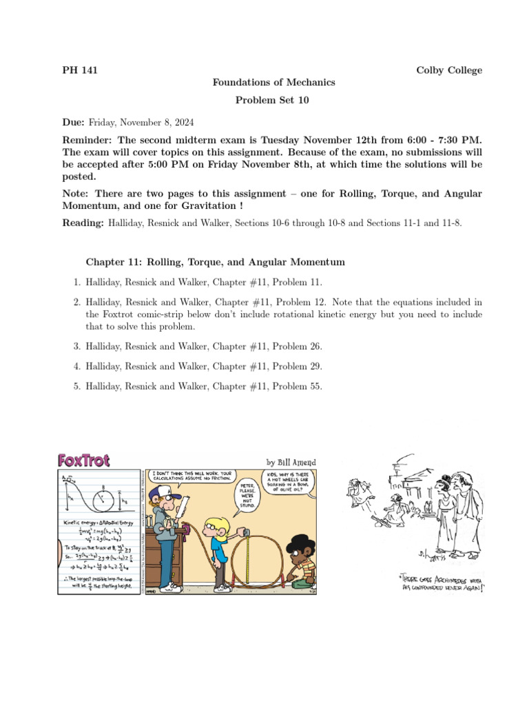 PH141ProblemSet10 Fall2024 | PDF