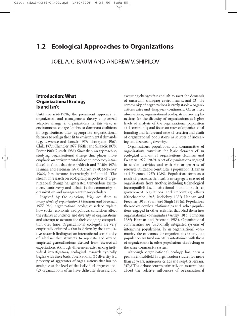 Ecological Approach | PDF | Ecology | Population