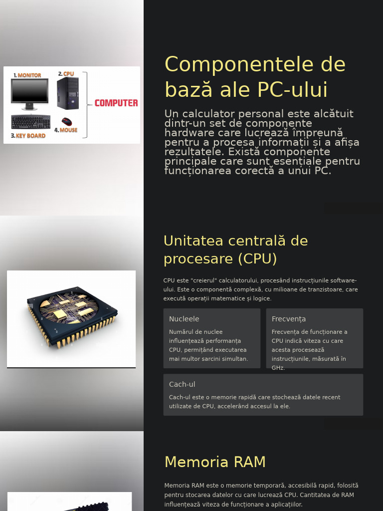 Componentele de Baza Ale PC Ului | PDF