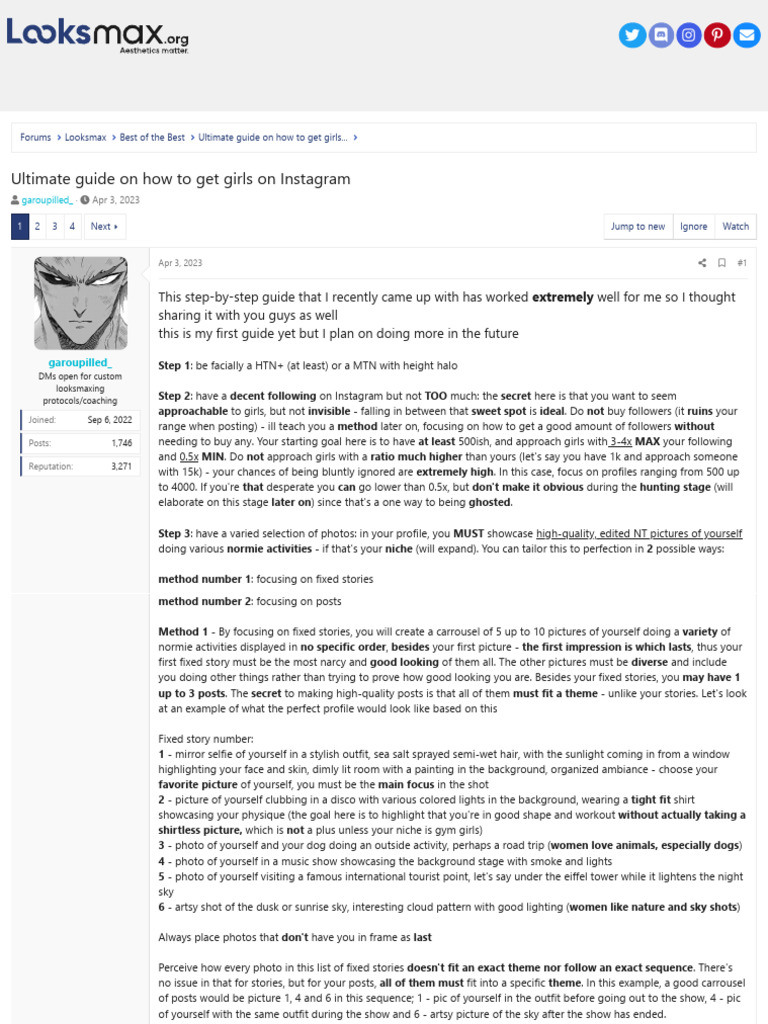 Ultimate Guide On How To Get Girls On Instagram - Looksmax - Org - Men ...