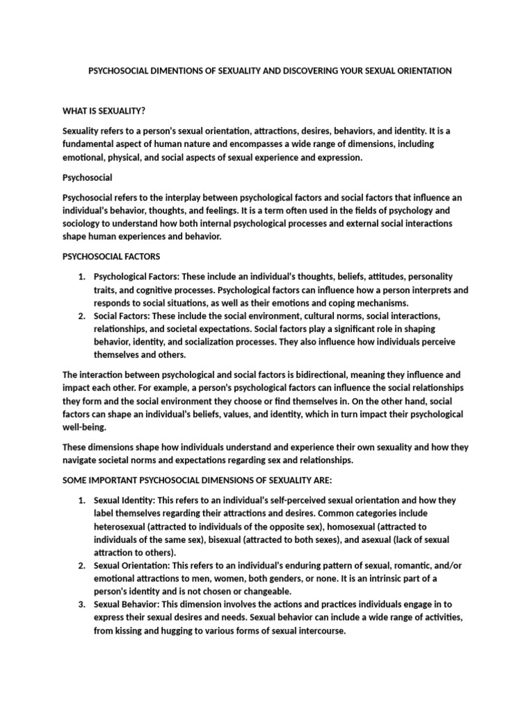 Ppsychosocial Dimentions Of Sexuality And Discovering Your Sexual 4712