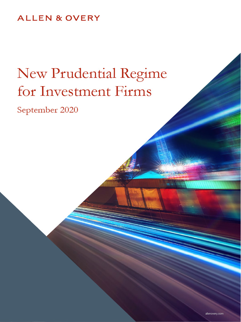 New Prudential Regime For Investment Firms - Full Briefing | PDF ...