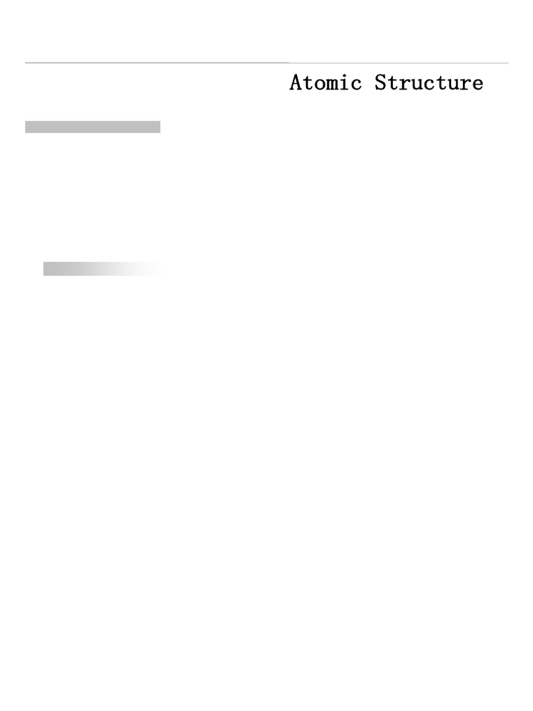 Atomic Structure | PDF | Atomic Nucleus | Nuclear Force