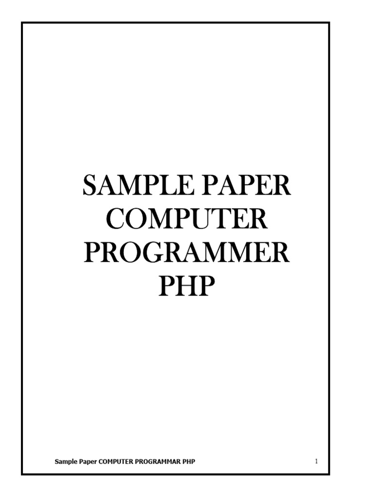 Sample Computer Programmer Php Pdf Computer Data Storage Scope 2620