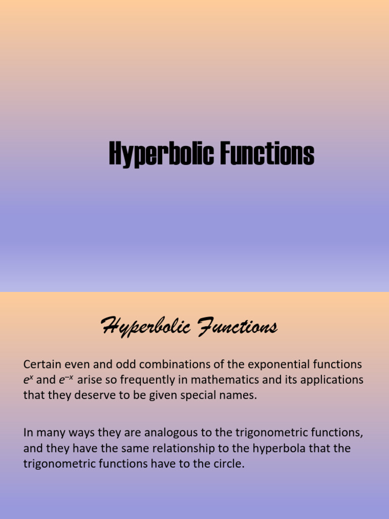 Hyperbolic Functions Stewart | PDF | Function (Mathematics) | Trigonometric Functions
