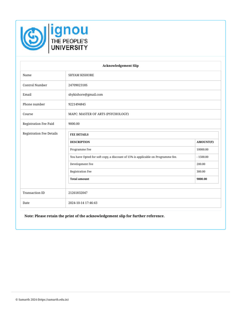 Indira Gandhi National Open University | PDF