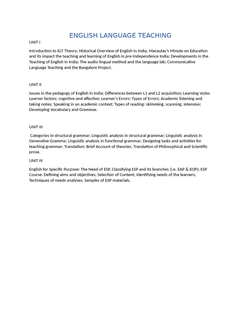 English Language Teaching | PDF | Career & Growth | Foreign Language Studies