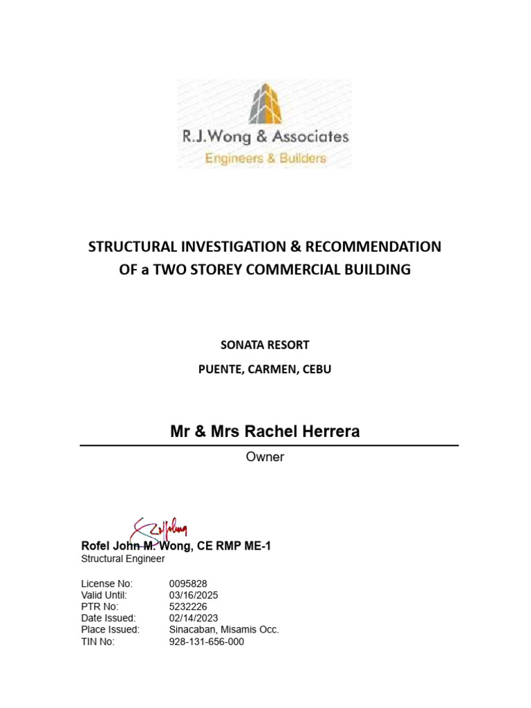 Structural Integrity Report for Sonata Resort | PDF | Building ...