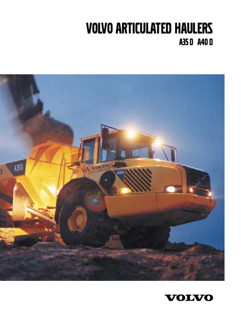 Volvo Articulated Haulers: A35 D A40 D | PDF | Engines | Brake