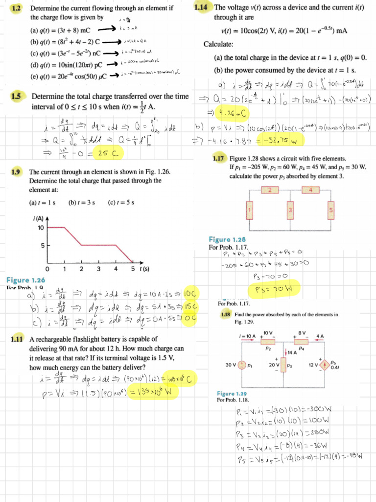 Hw1-Problems Jasmyn Ely | PDF | Electric Power | Power (Physics)