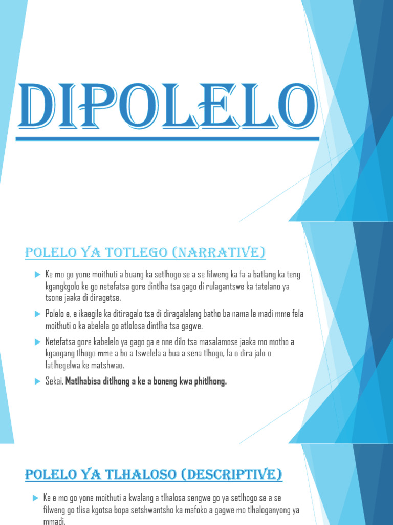 Setswana Dipolelo | PDF