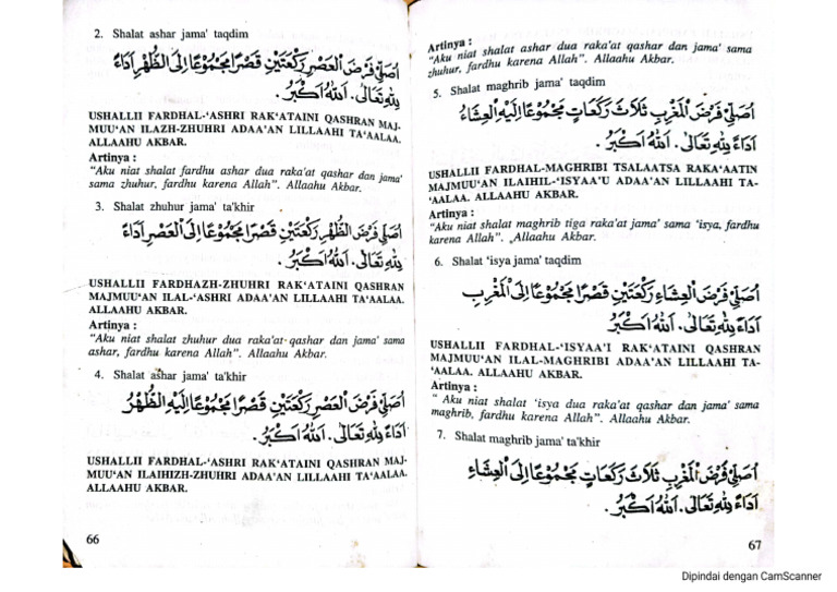 Niat Sholat Jama Qosor SMKN 5 - 083422 | PDF